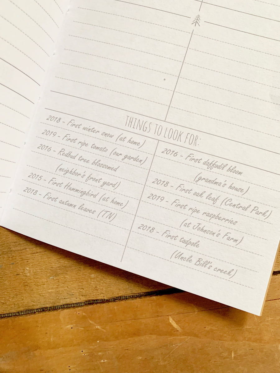 Calendar of Firsts Journal Insert – Juniper Grove